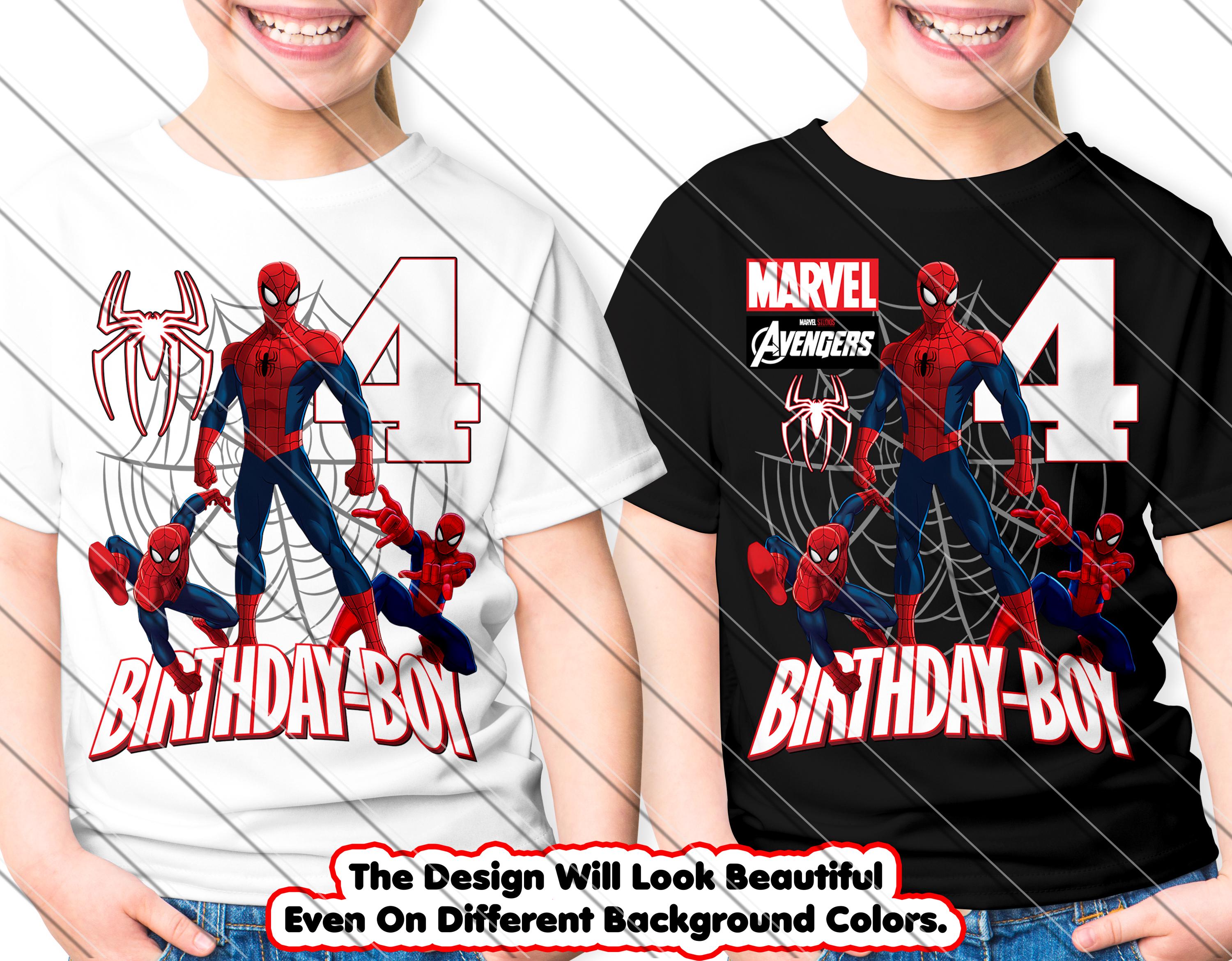 Spiderman 4th Birthday Boy PNG: Cake Topper, Superhero Party Decor ...