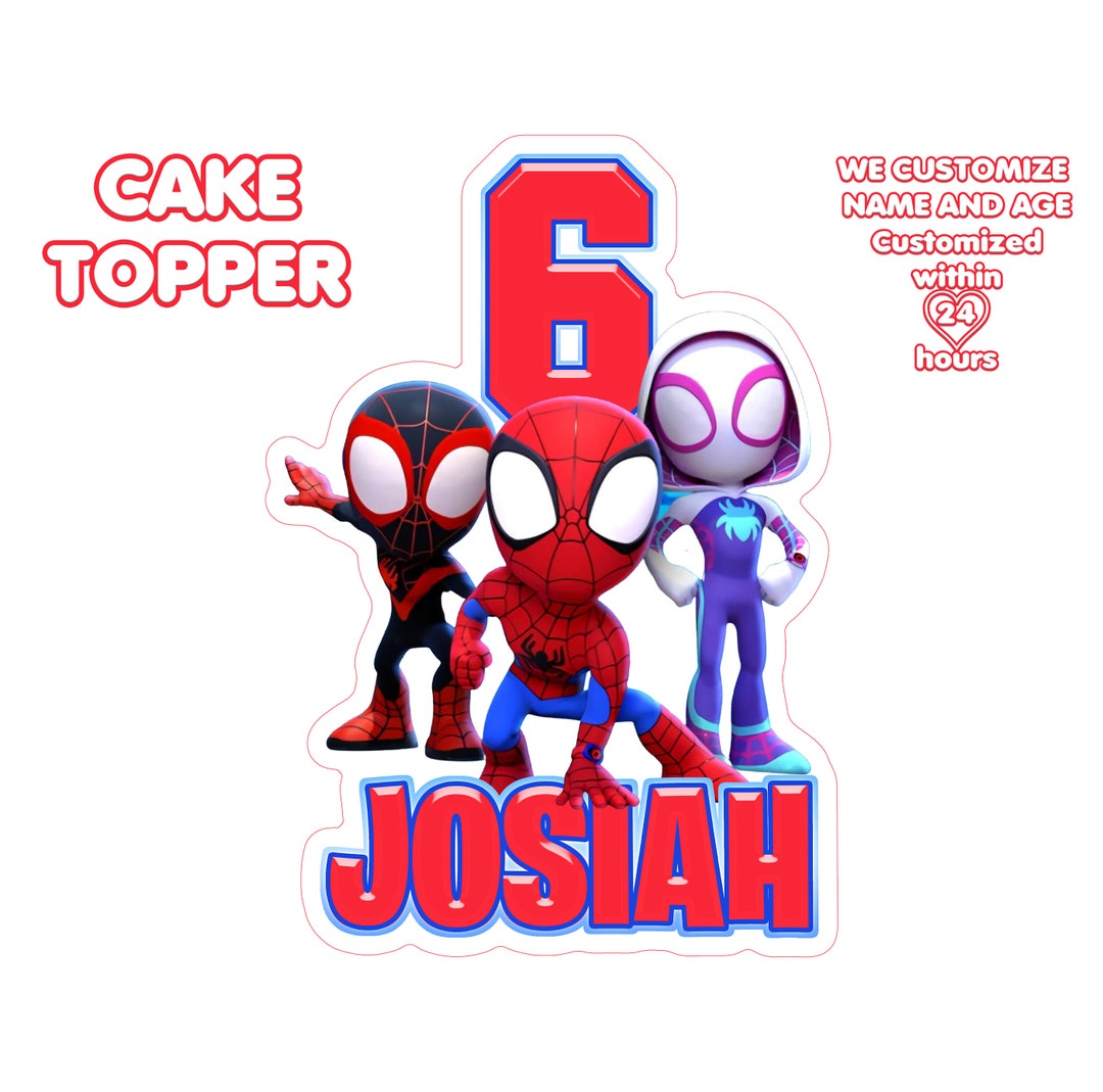 Personalized Spidey and His Amazing Friends Cake Topper, Cake Topper ...