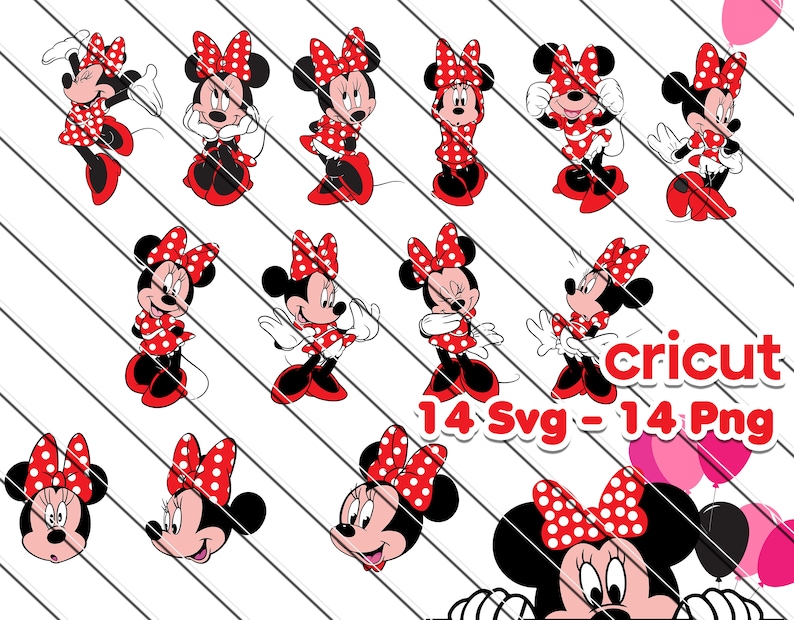Red Minnie Mouse SVG Bundle: Cricut & PNG Files (digital Download) - Etsy