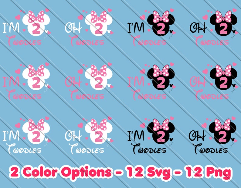 Oh Twodles Minnie Mouse SVG: Layered Clipart, Printable PNG (digital ...