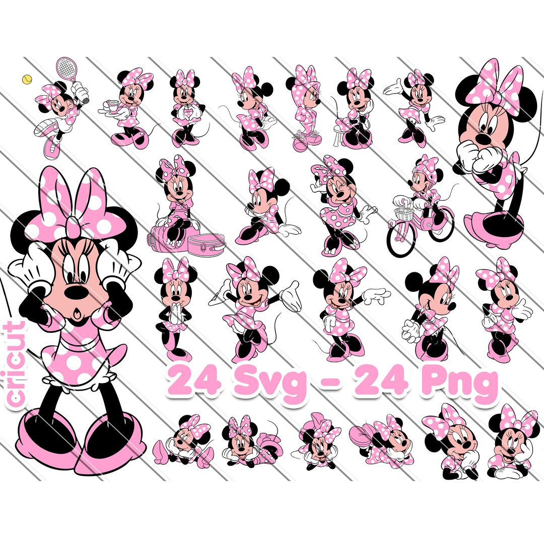 Minnie Mouse Svg, Minnie Mouse Svg for Cricut, Minnie Mouse Png, Pink ...