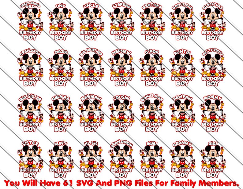 Mickey Birthday Boy Family Svg, Mickey Matching Family, Mickey Mouse ...