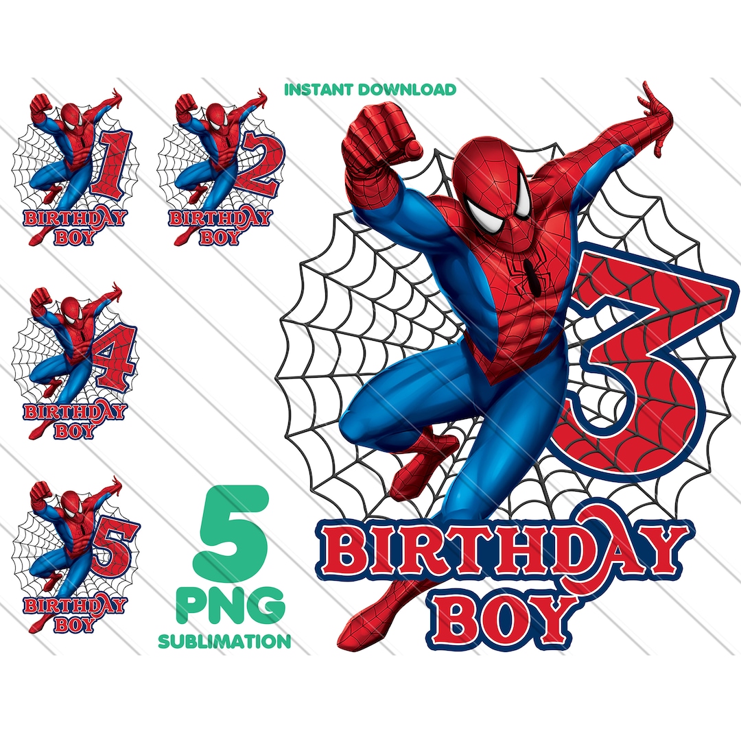 Spiderman Birthday Boy Png, Spiderman Birthday Png, Bundle Birthday Png ...