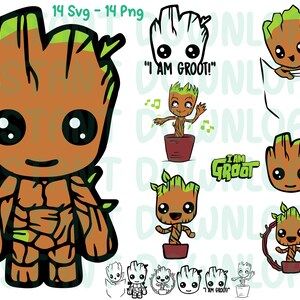 Baby Groot SVG Bundle: "i Am Groot" Clipart (digital Download) - Etsy