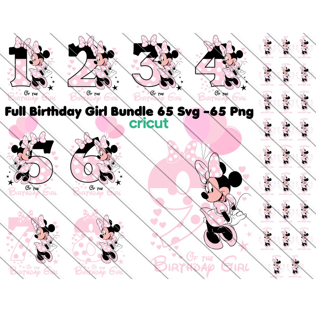 Minnie Mouse Svg, Birthday Girl Matching Family Svg, Png Minnie Mouse ...