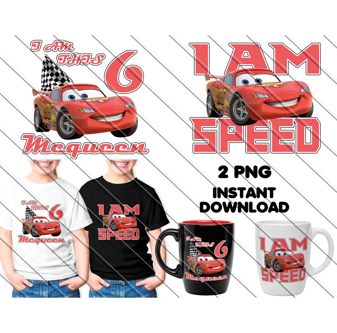 6th Birthday Png Cars Birthday Png I'm This Mcqueen - Etsy