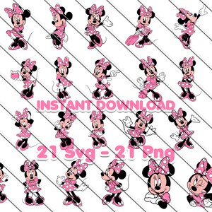 Pink Minnie Mouse SVG PNG Clipart Bundle (digital Download) - Etsy