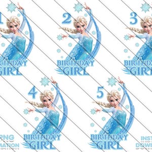 Elsa Birthday Girl PNG Bundle: Frozen Party Design (instant Download ...