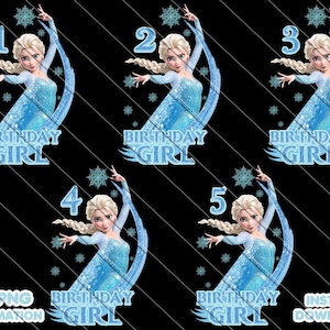 Elsa Birthday Girl PNG Bundle: Frozen Party Design (instant Download ...