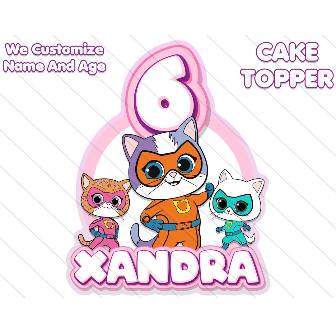Personalized Super Kitties Cake Topper, Super Kitty Cake Topper ...