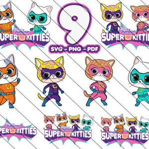 Super Kitties SVG PNG Bundle: Logo, Character Graphics (digital ...