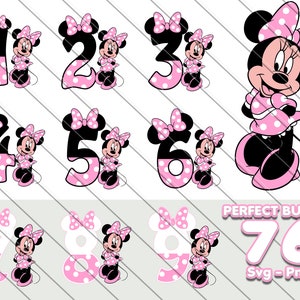 Minnie Mouse Numbers Svg, Png, Minnie Mouse Svg, Minnie Mouse Svg for ...