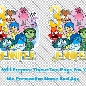 Custom Inside Out 2 Cake Topper, Personalised Printable Inside Out ...