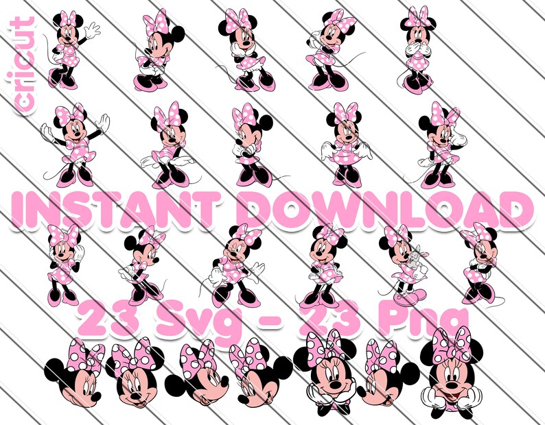 Pink Minnie Mouse SVG PNG Bundle (digital Download) - Etsy