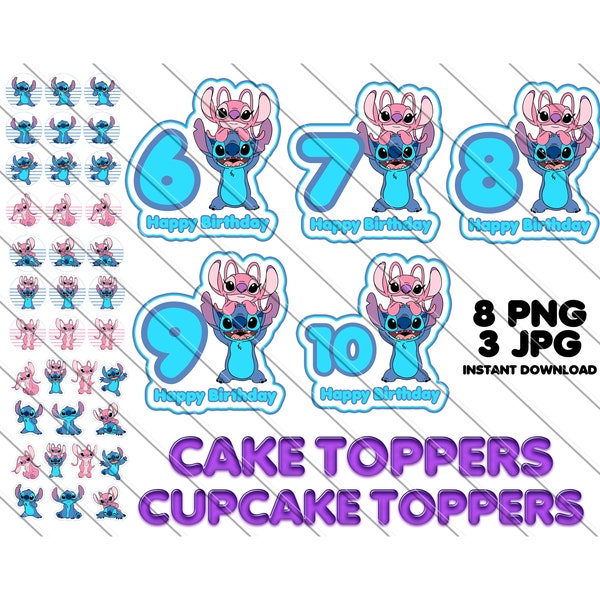 9th Birthday Cake Topper Stitch - Etsy