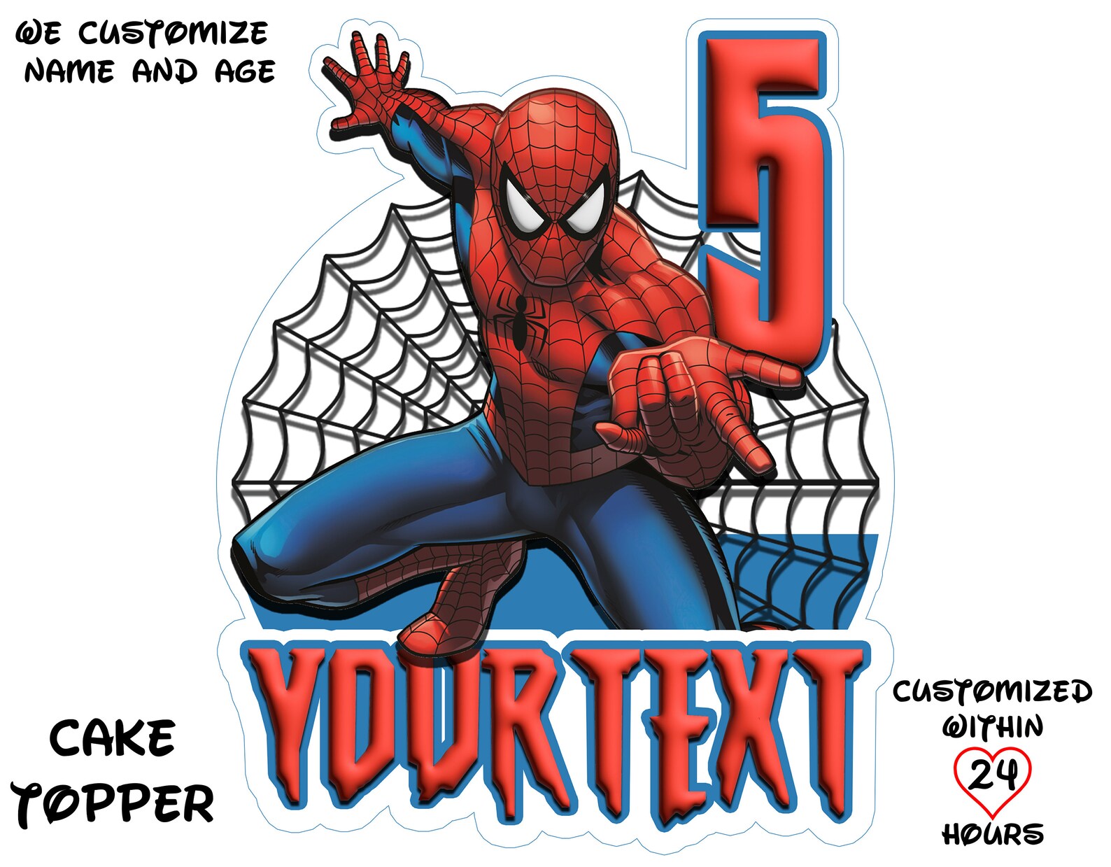 Personalized Spiderman Cake Topper: Custom PNG (digital Download) - Etsy