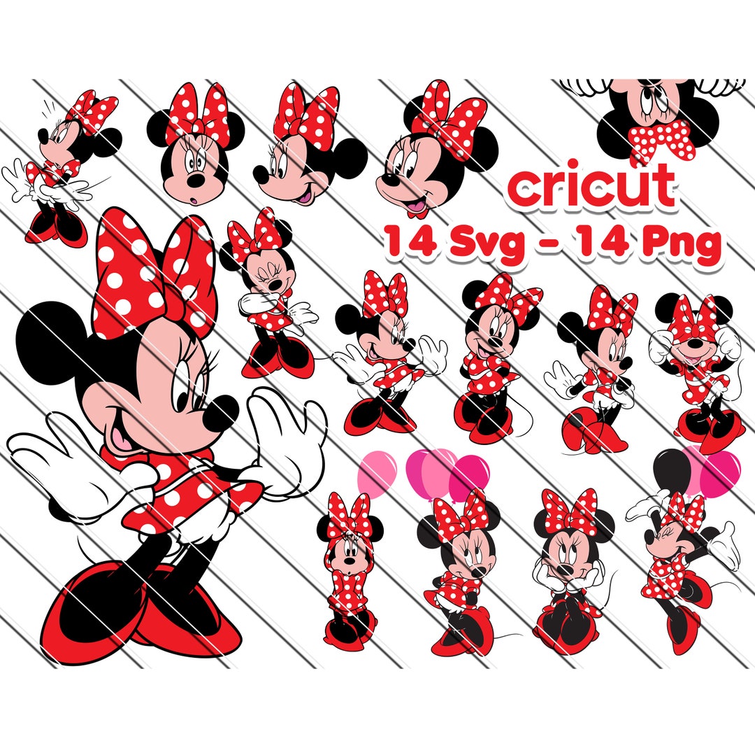 Red Minnie Mouse SVG Bundle: Cricut & PNG Files (digital Download) - Etsy