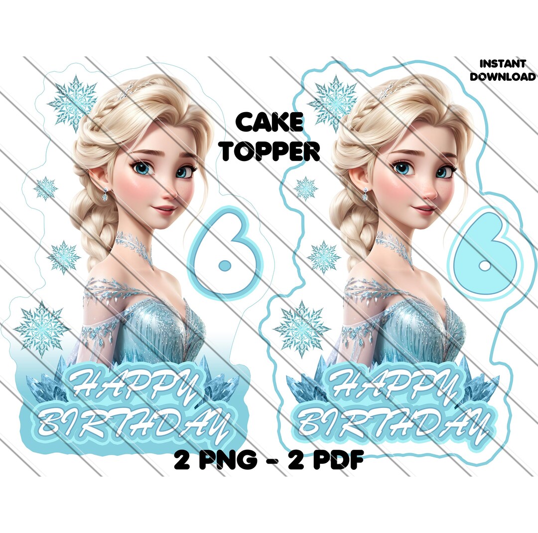 Elsa Cake Topper: Frozen 6th Birthday Party (digital Download) - Etsy ...