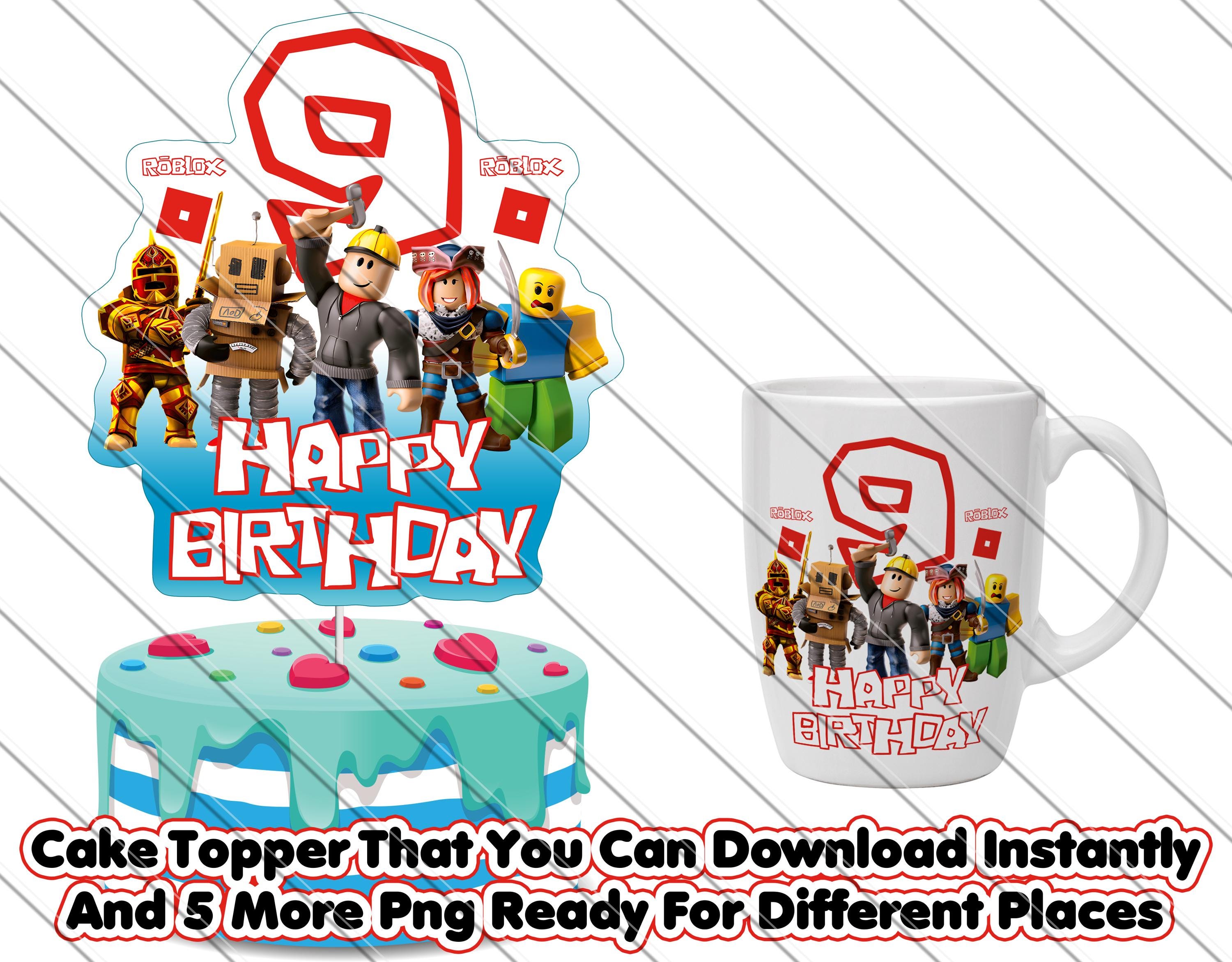 Roblox 9th Birthday PNG: Cake Topper, Shirt Design (digital Download ...