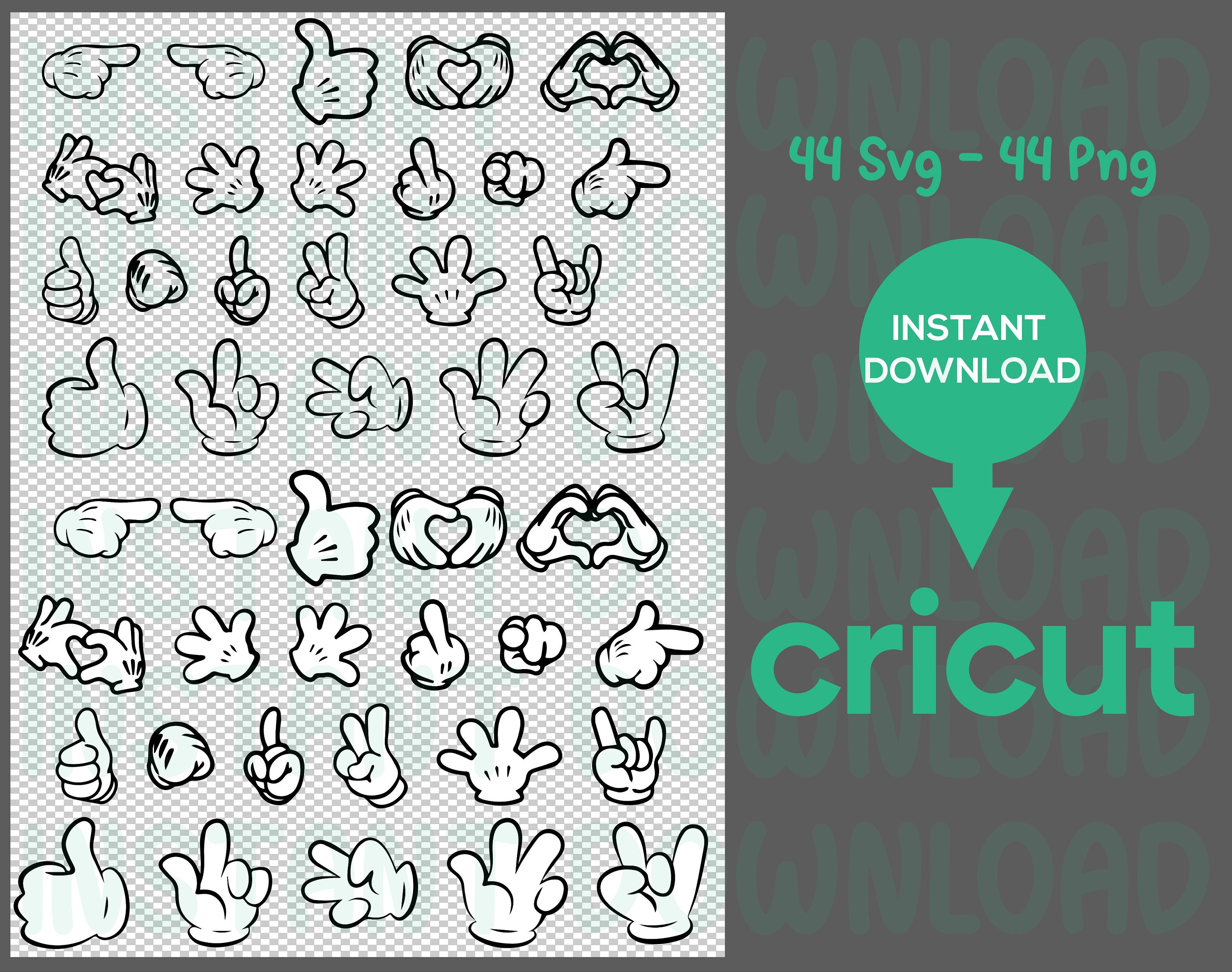 Mickey Mouse Hands Svg Minnie Hands Files for Cricut Minnie - Etsy ...