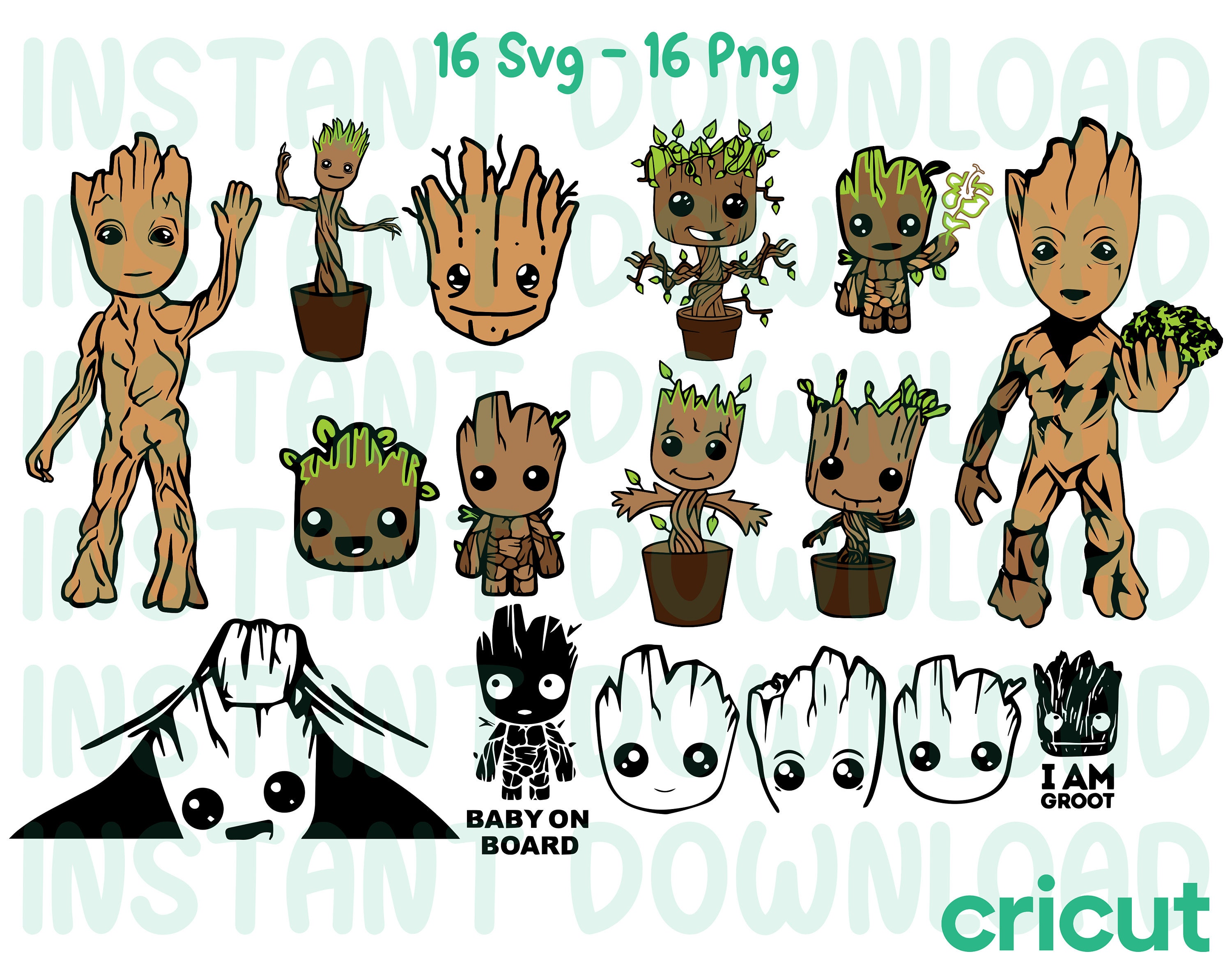 Groot Svg Bundle I Am Groot Svg Baby Groot Svg for Cricut - Etsy UK