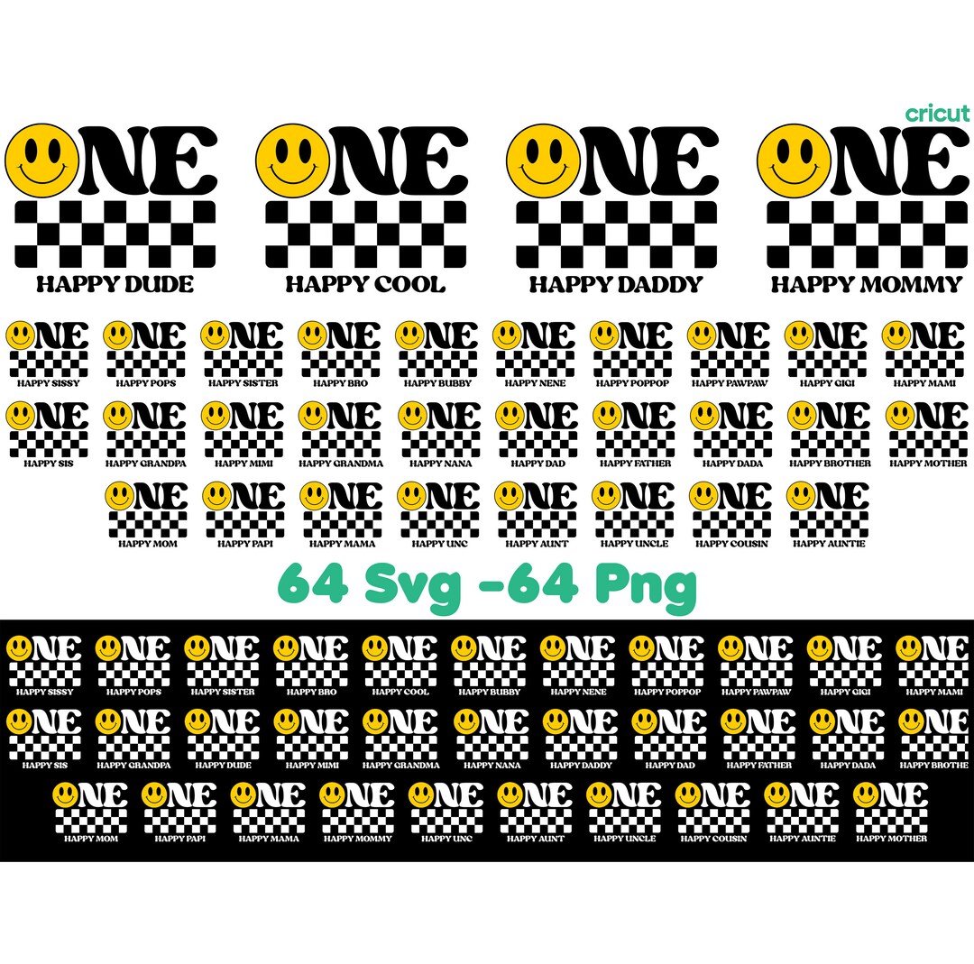 One Happy Dude Svg, Family One Birthday Png Bundle, First Birthday ...