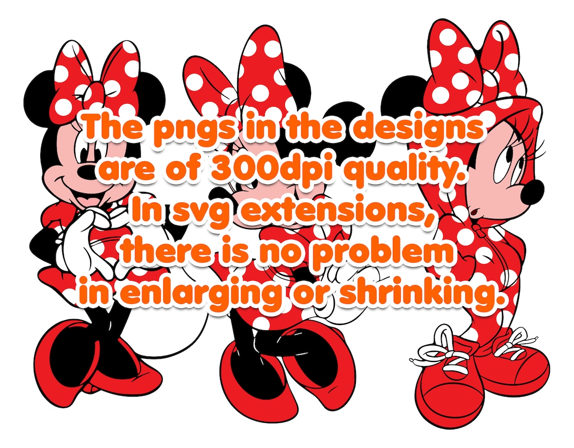 Red Minnie Mouse SVG PNG: Cricut Clipart, Image Files (digital Download ...