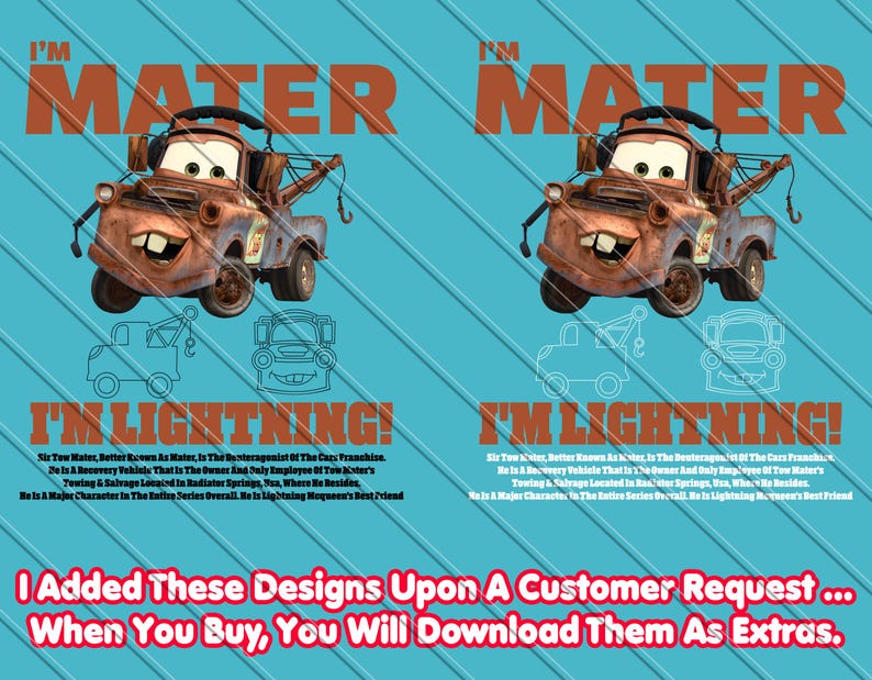 Lightning Mcqueen & Mater Png: High-resolution Car Designs (digital ...