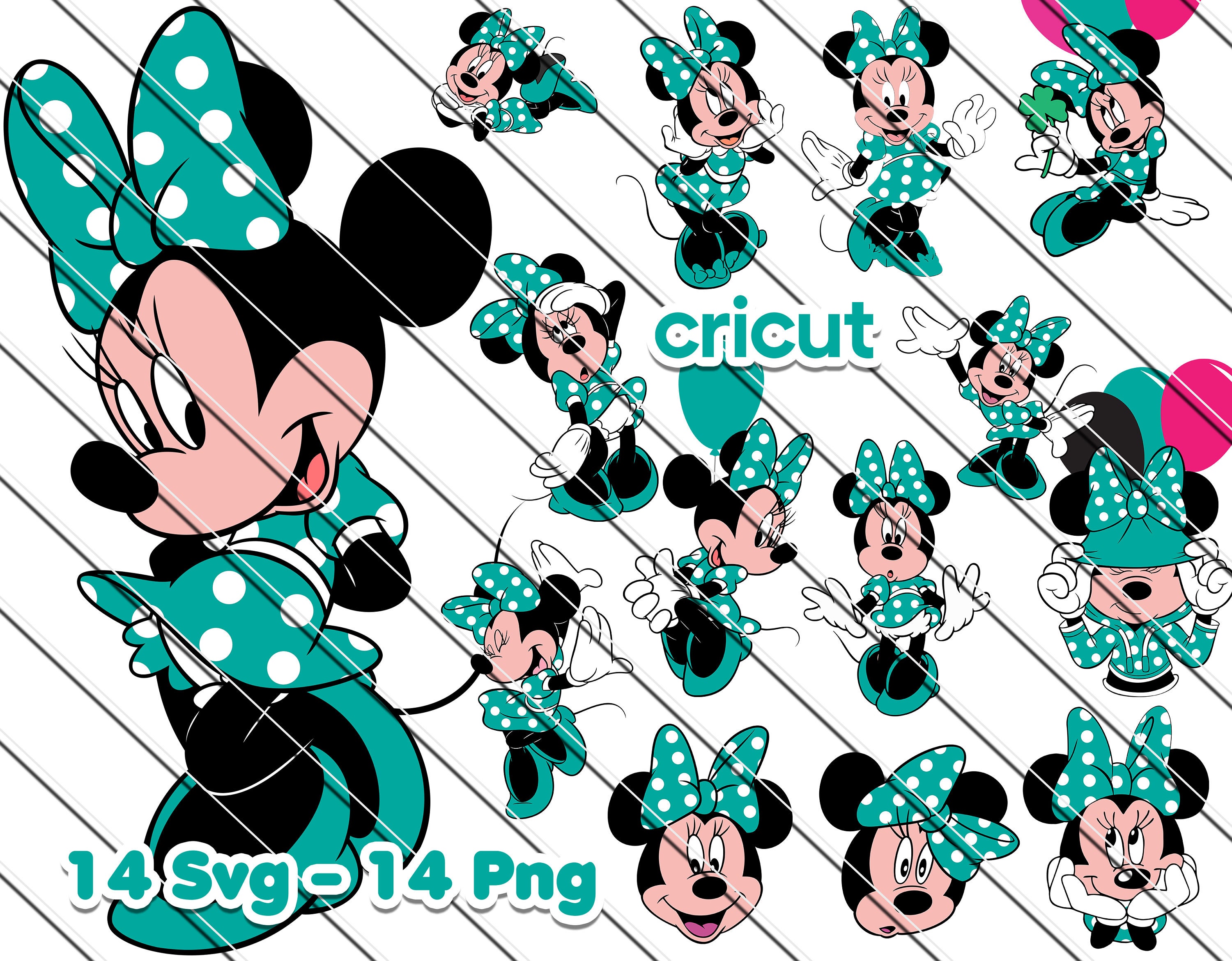 Minnie Mouse SVG: Green Dress Clipart for Cricut (digital Download) - Etsy