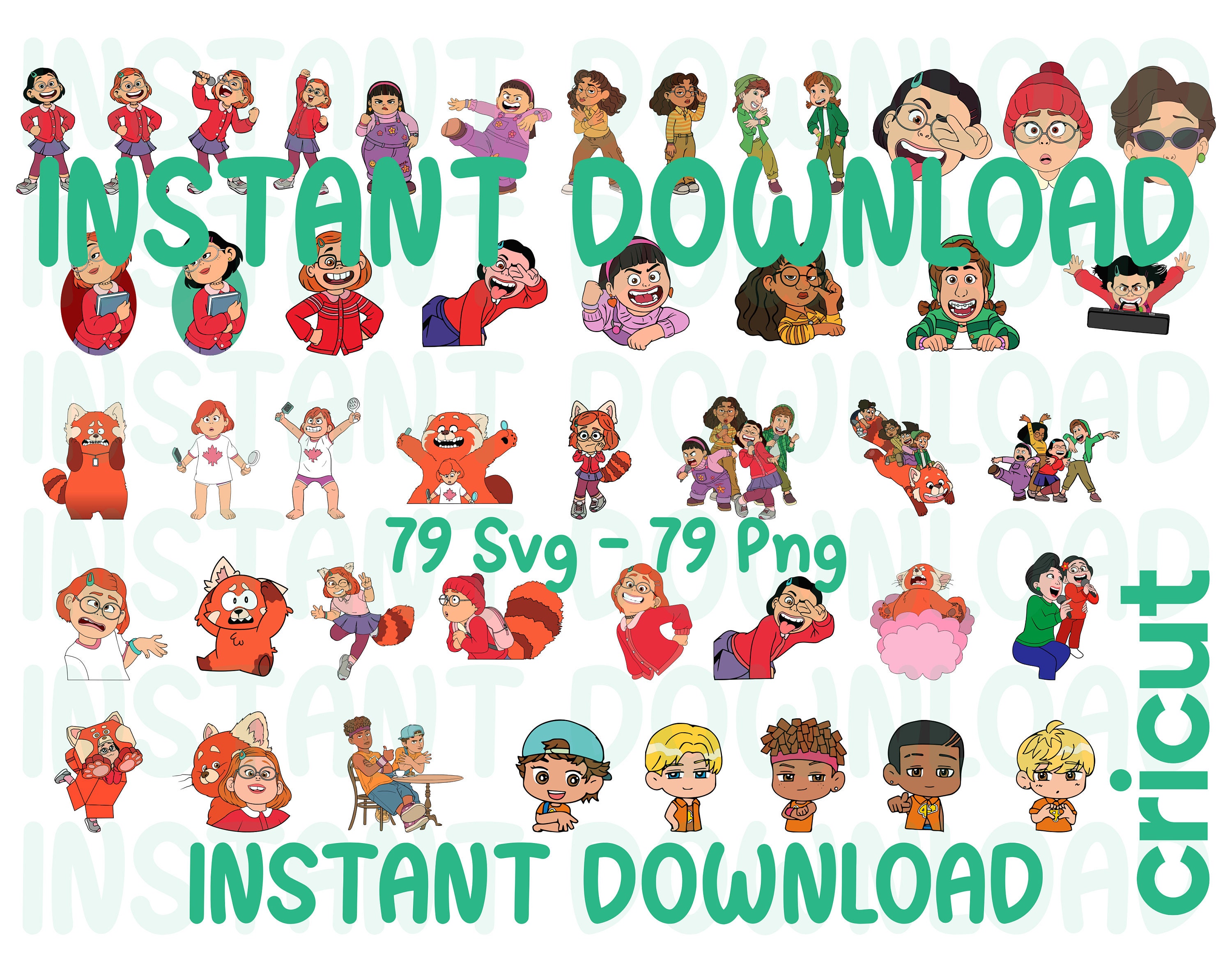 Turning Red Svg Bundle Red Panda Svg Svg for Cricut - Etsy Canada