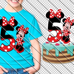 Minnie Mouse Numbers SVG PNG: Red Polka Dot Clipart (digital Download ...