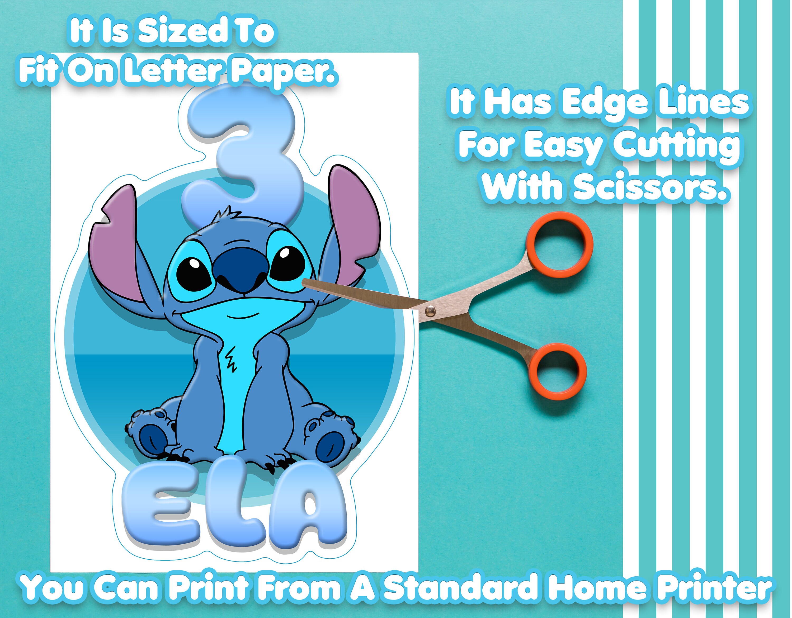 Personalized Stitch Cake Topper, Stitch Birthday Png - Etsy