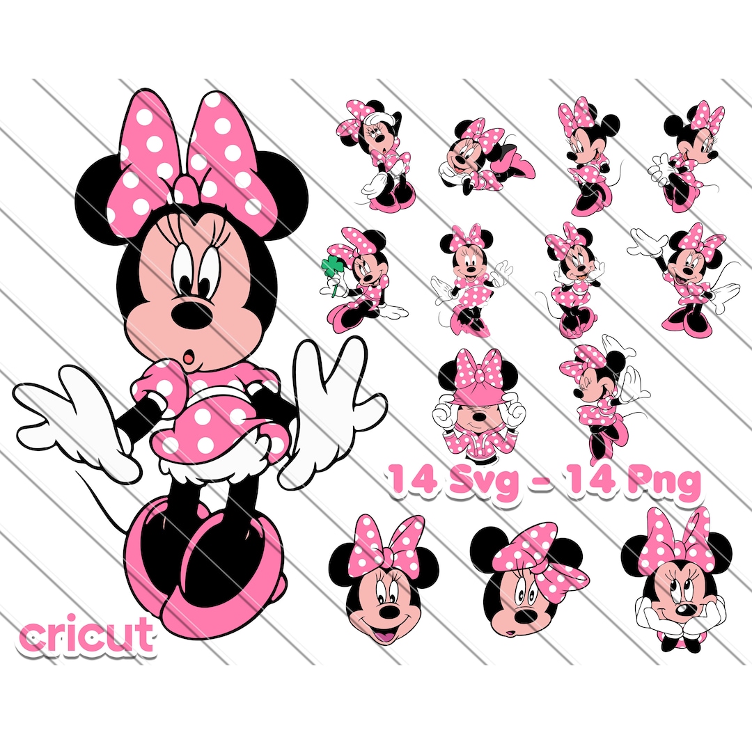 Minnie Mouse SVG PNG Bundle, 14 Files (digital Download) - Etsy