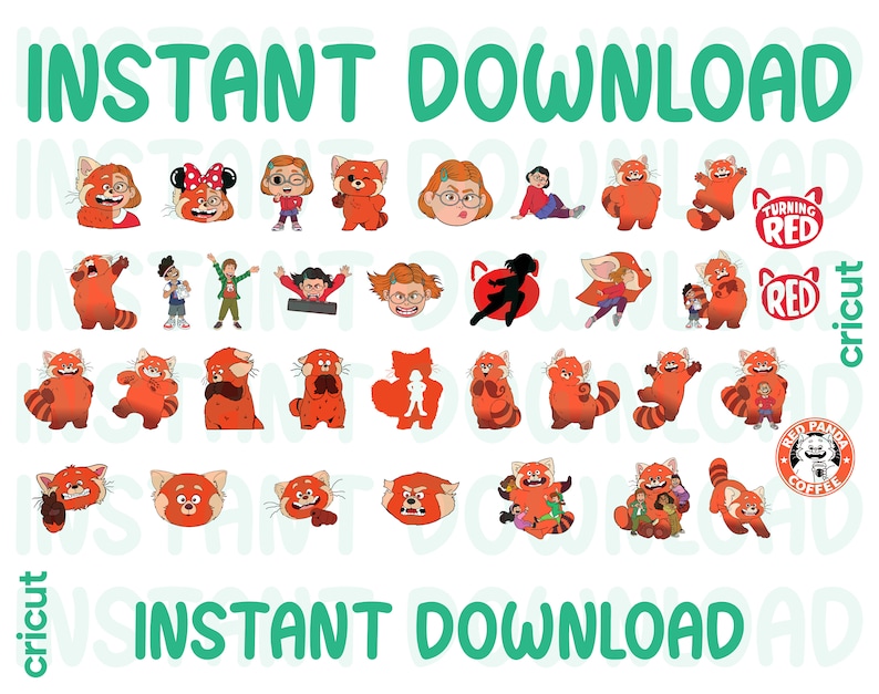 Turning Red Svg Bundle Red Panda Svg Svg for Cricut - Etsy