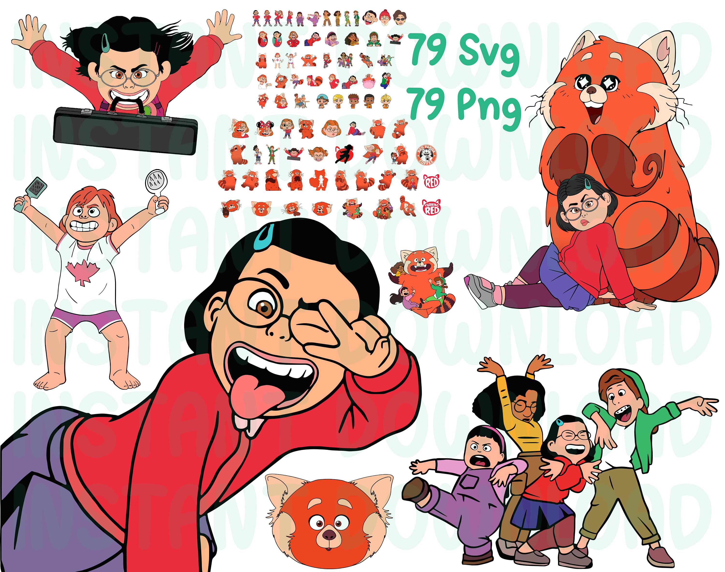 Turning Red Svg Bundle Red Panda Svg Svg for Cricut - Etsy Australia