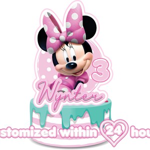 Personalized Pink Minnie Cake Topper (digital Download) - Etsy