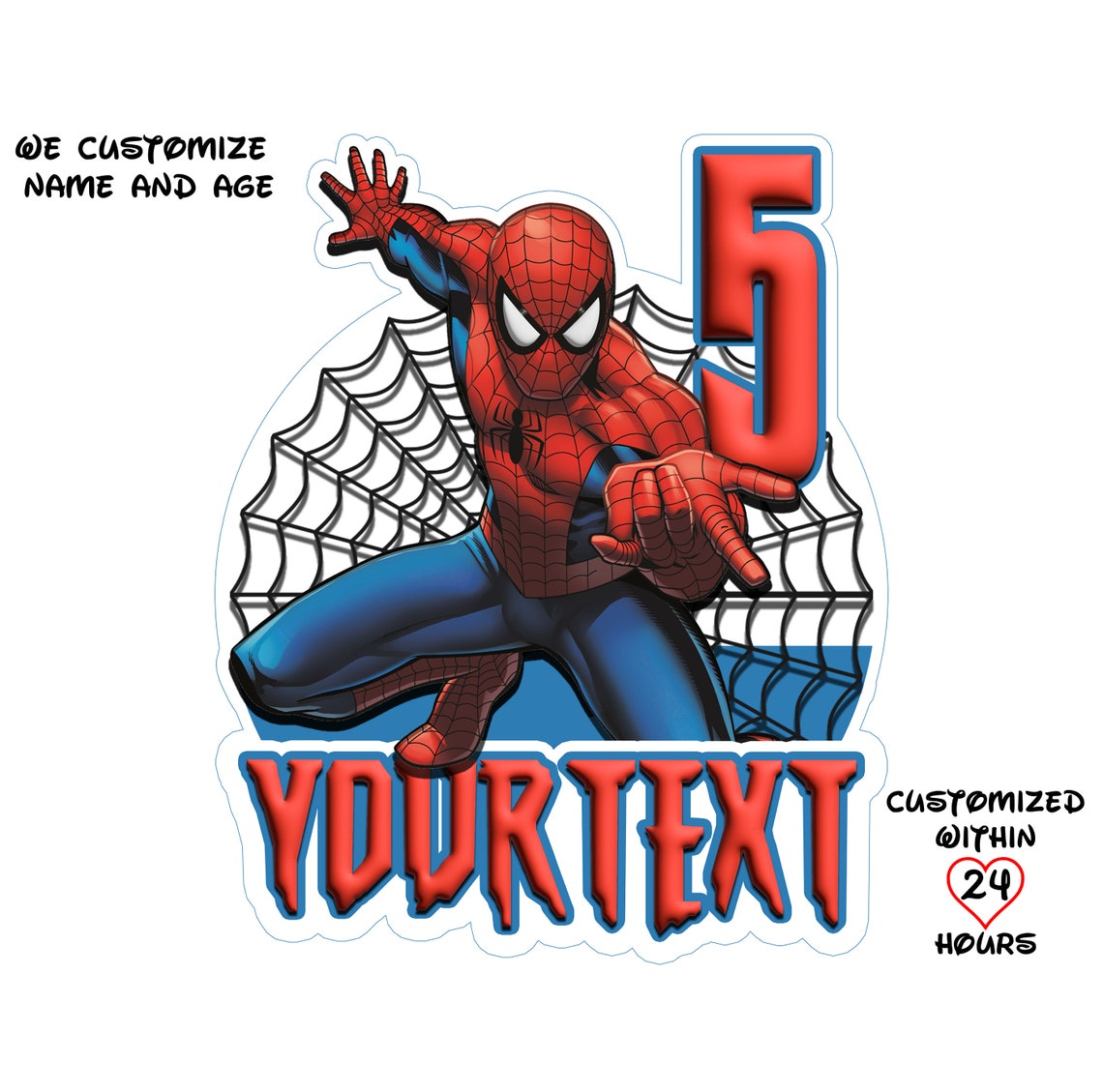 Personalized Spiderman Cake Topper: Custom PNG (digital Download) - Etsy