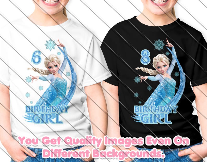 Elsa Birthday Girl PNG Bundle: Frozen Party Design (6-10) (digital ...