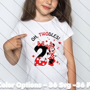 Oh Twodles Minnie Mouse SVG PNG: Birthday Digital Download - Etsy