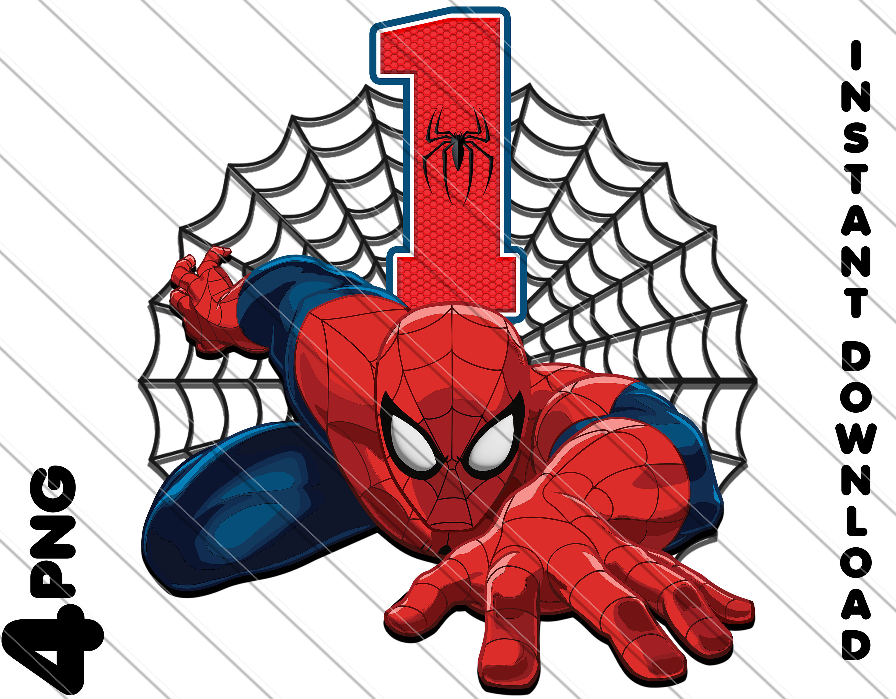 Spiderman 1st Birthday Boy PNG: Cake Topper (digital Download) - Etsy