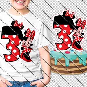 Minnie Mouse Numbers SVG, PNG: Red Birthday Clipart (digital Download ...