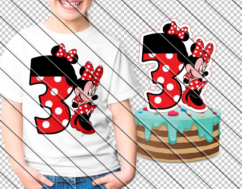 Minnie Mouse Numbers SVG, PNG: Red Birthday Clipart (digital Download ...