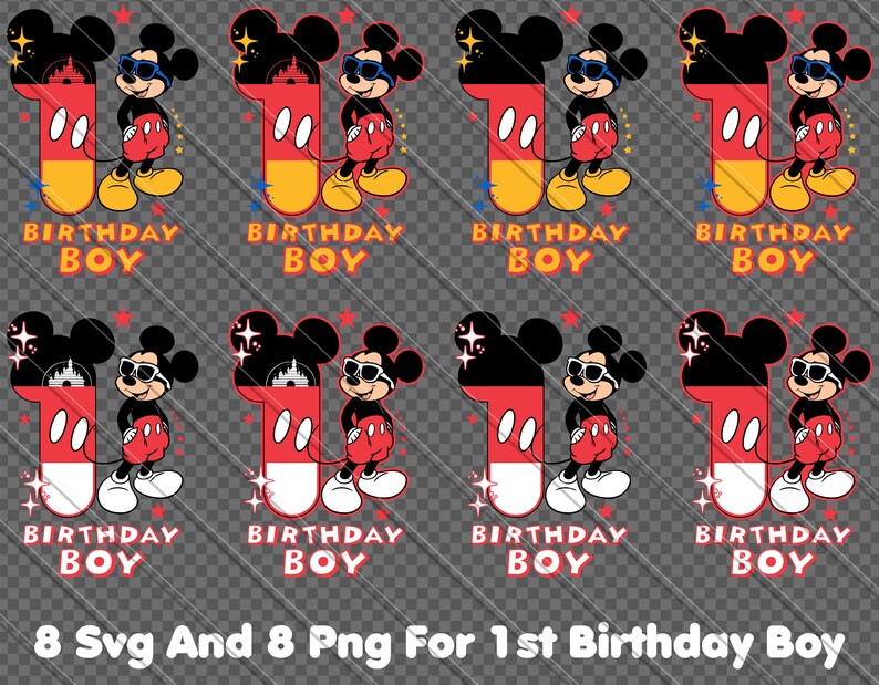 Mickey Mouse Birthday Bundle: SVG, PNG, Party Decor (digital Download ...