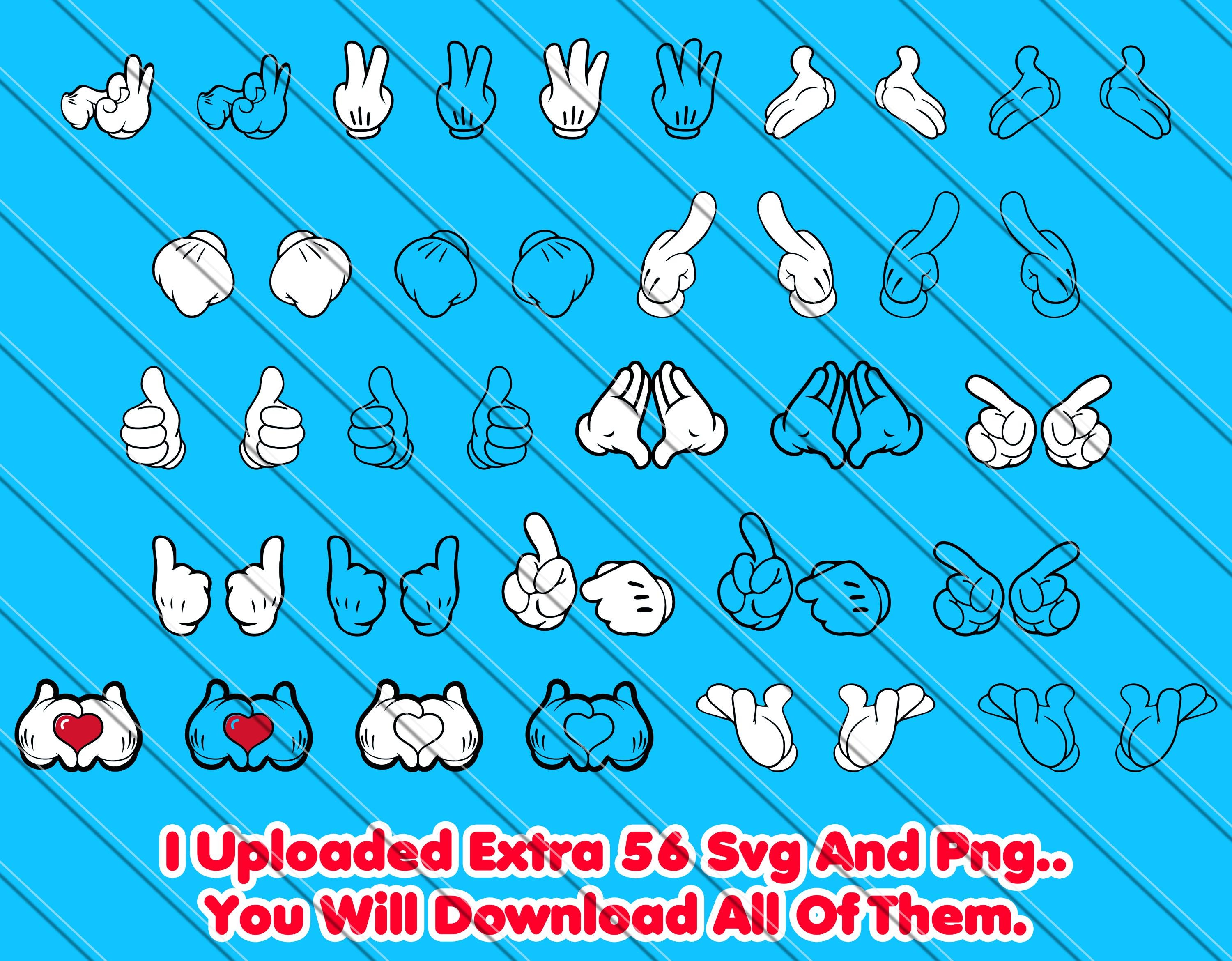 Mickey & Minnie Mouse Hands SVG/PNG Files for Cricut (digital Download ...