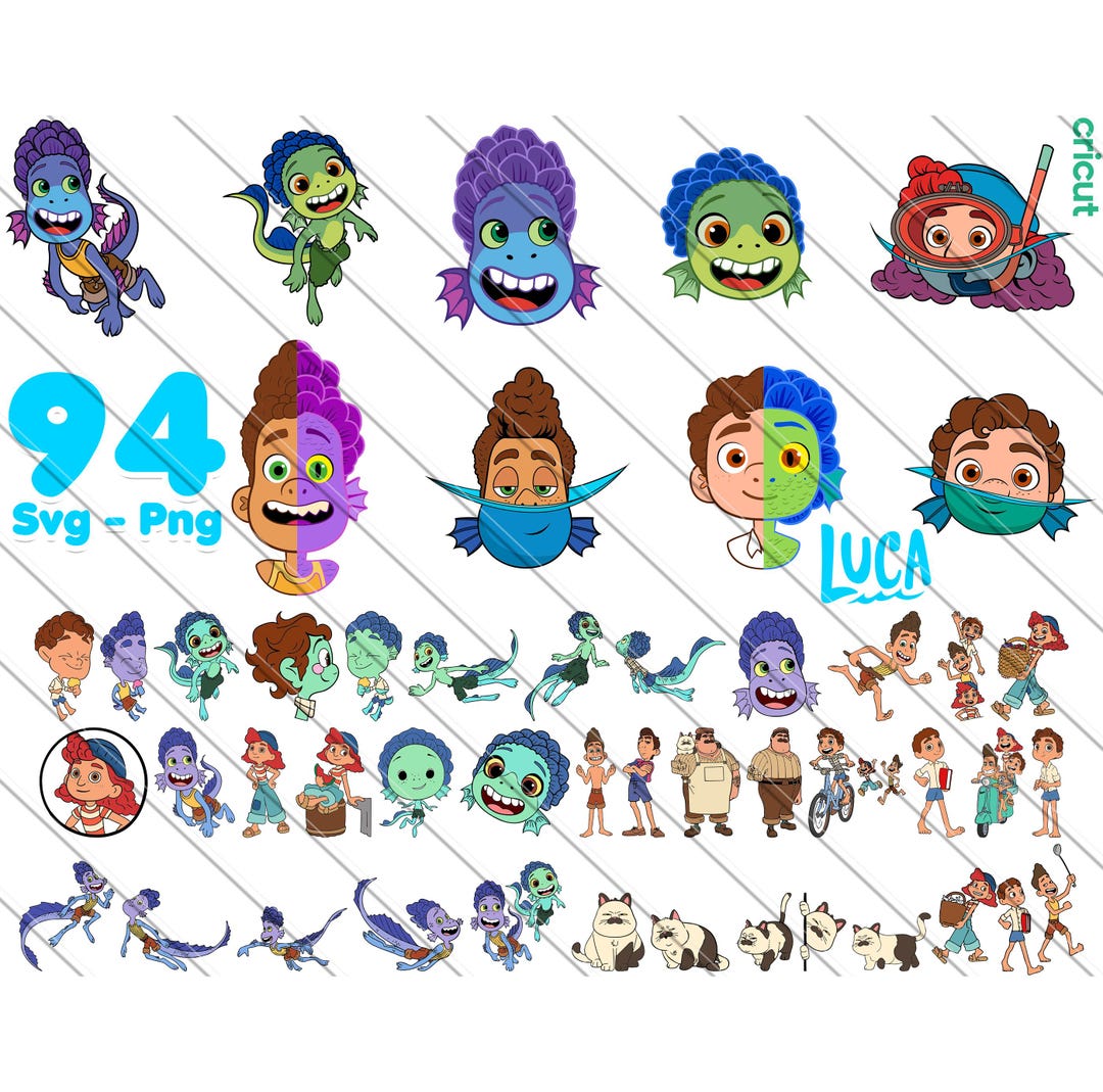 Luca SVG Bundle: Sea Monster Cut File, Clipart (instant Download) - Etsy