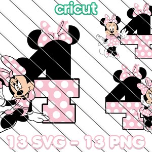 Minnie Mouse 4th Birthday, Minnie Mouse Svg, Minnie Mouse Svg for ...