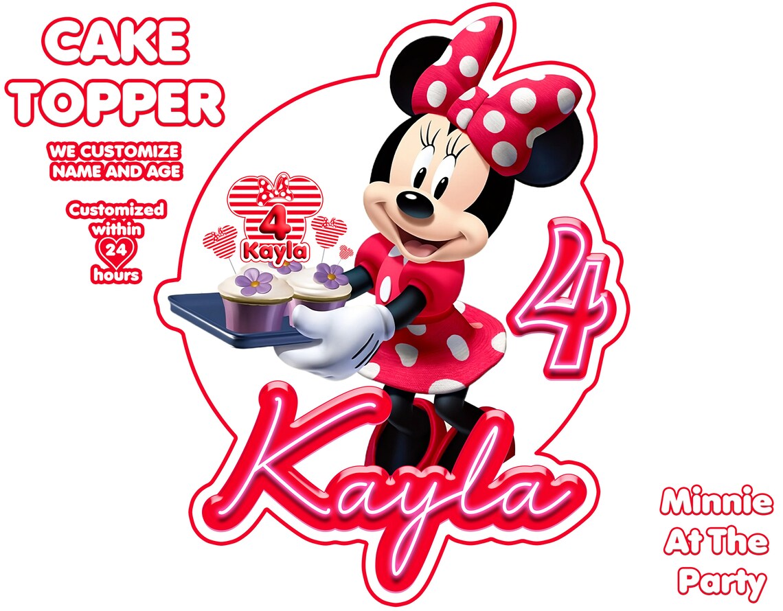 Printable PNG Minnie Mouse Birthday Personalized Digital - Etsy