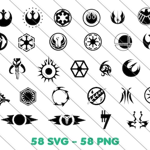 Star Wars Logos SVG PNG : Rebel Alliance, Galactic Empire (58 Files ...