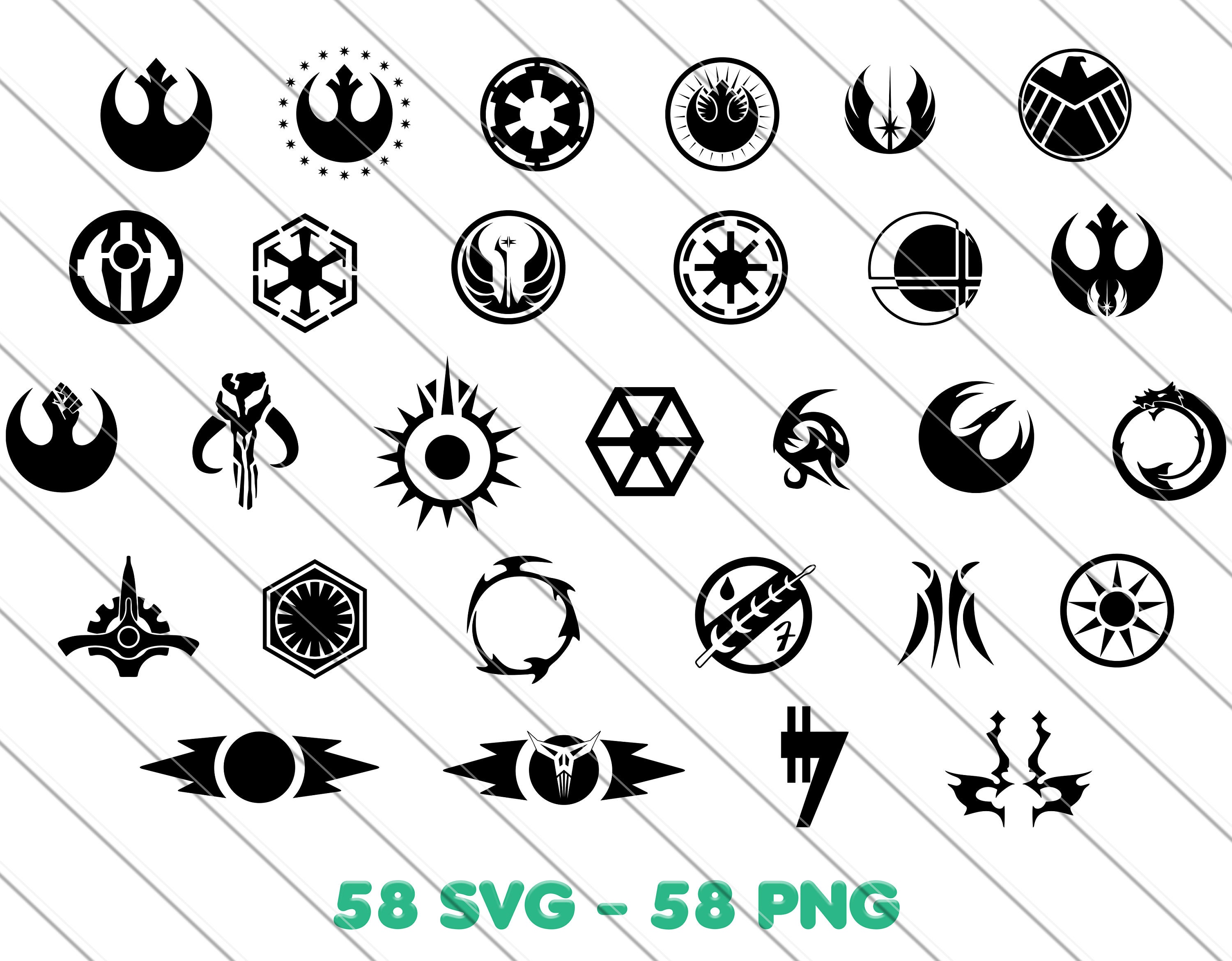 Star Wars Logos SVG PNG : Rebel Alliance, Galactic Empire (58 Files ...