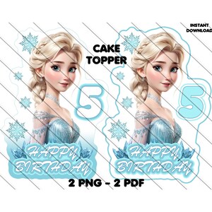 Elsa Cake Topper: Frozen 5th Birthday Party Decor (digital Download) - Etsy